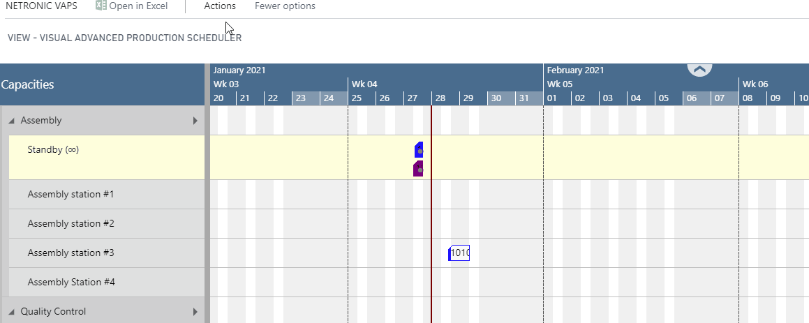 Schedule production orders from standby in one go by the "Add all" function