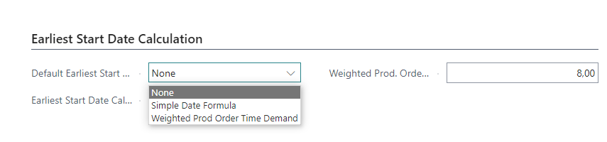 Calculate the earliest start date automatically